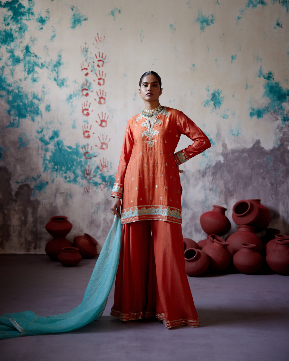 Rust Orange Sharara Set – Deep Thee