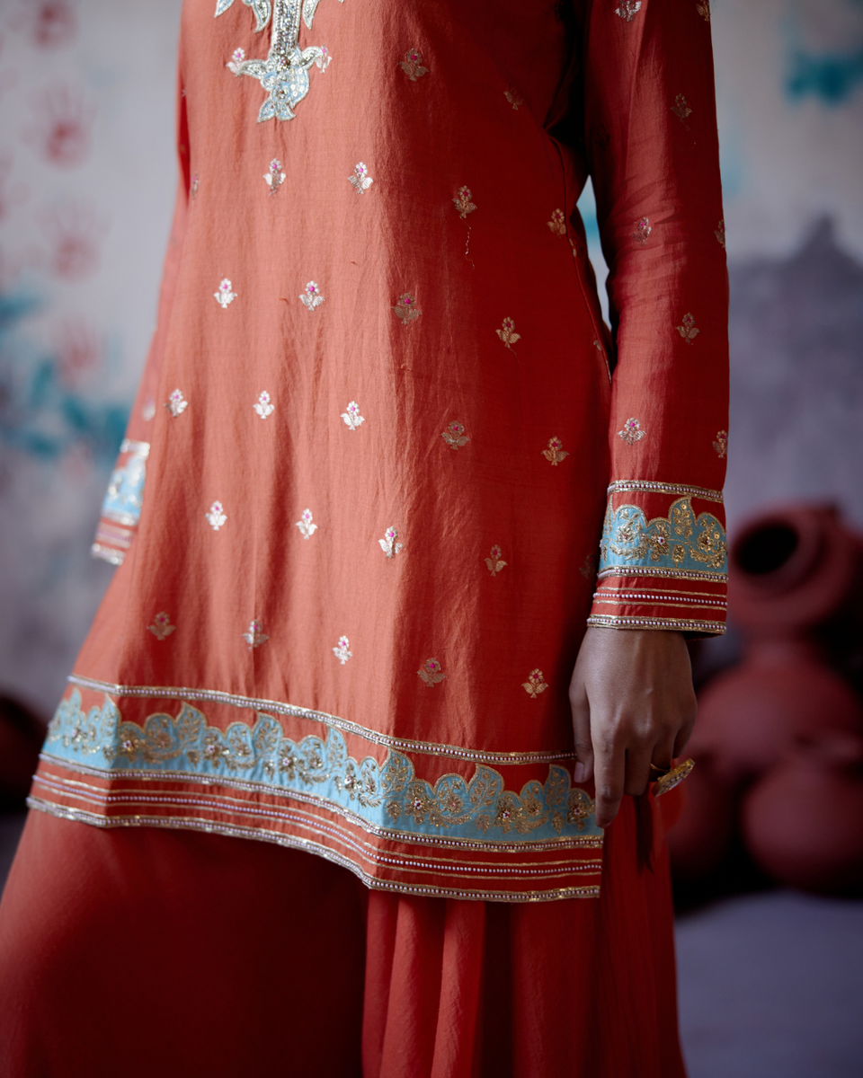 Rust Orange Sharara Set – Deep Thee